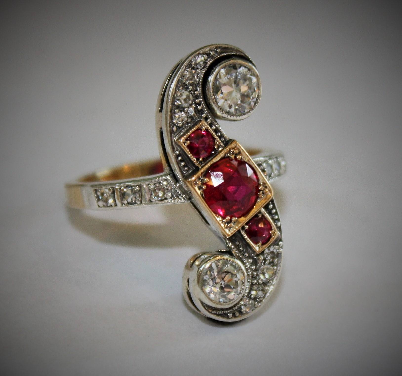 Ruby and diamond estate ring - Designs by Aaron